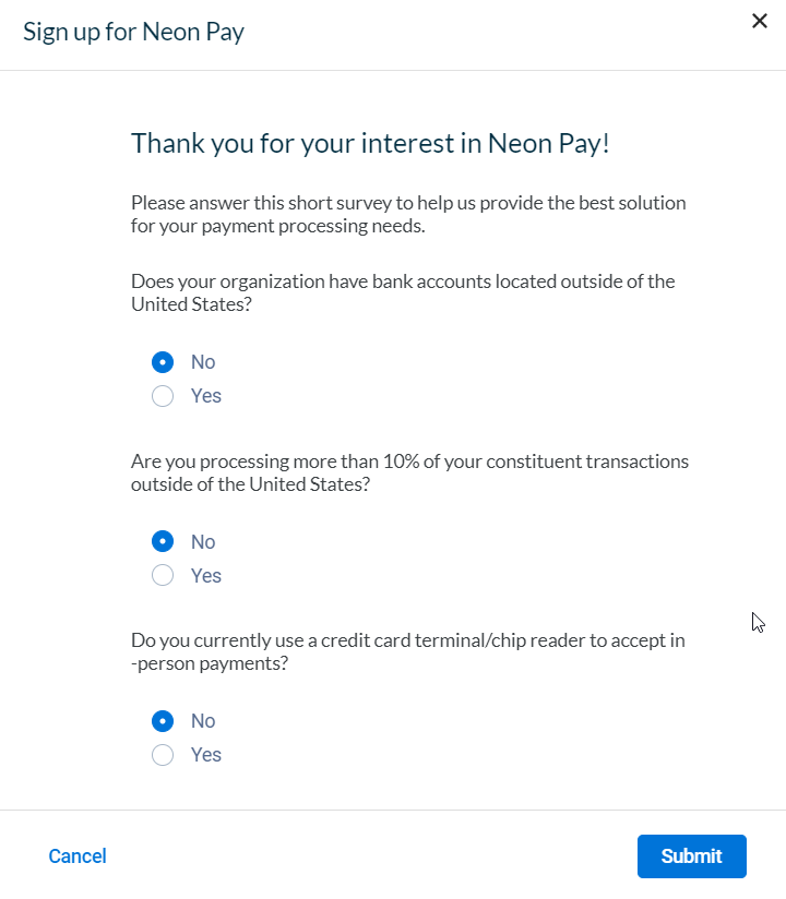 Neon Pay Signup and Merchant Application – Neon One