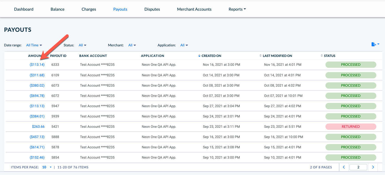 Payouts: How to Reconcile with Neon Pay – Neon One